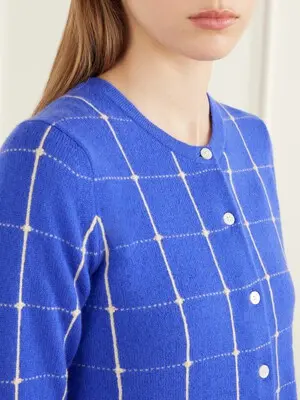 Guest In Residence Jane Checker Cashmere Cardigan