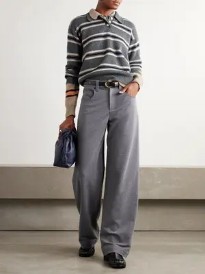 Daughter Edith Striped Wool Polo Sweater