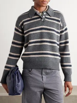 Daughter Edith Striped Wool Polo Sweater