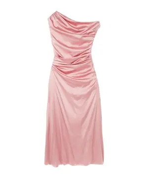 Staud Phare Draped Silk-blend Midi Dress - No
