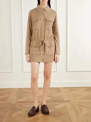 Guest In Residence Drawstring Cashmere Mini Dress