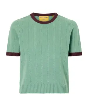 Guest In Residence Rib Ringer Cashmere T-shirt