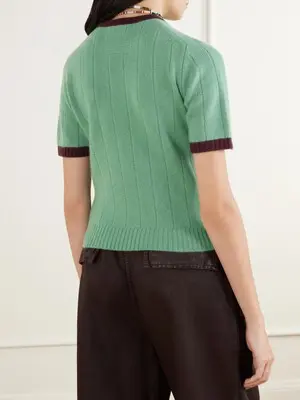 Guest In Residence Rib Ringer Cashmere T-shirt