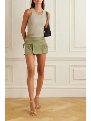 DION LEE Cutout Ribbed Jersey Tank