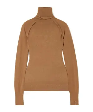Victoria Beckham Layered Merino Wool Turtleneck Top