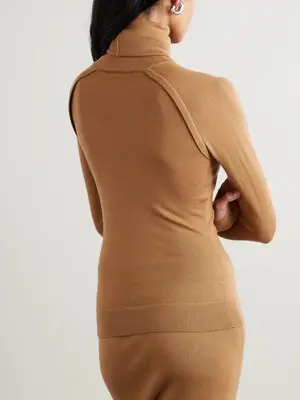 Victoria Beckham Layered Merino Wool Turtleneck Top
