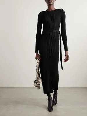 Proenza Schouler Lauryn Belted Ribbed-knit Dress - No