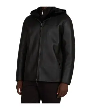 Emporio Armani Long-sleeved Leather Jacket