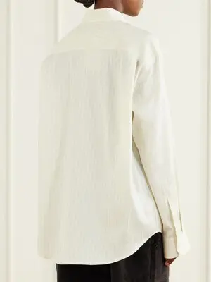 Studio Nicholson Striped Cotton And Silk-blend Shirt