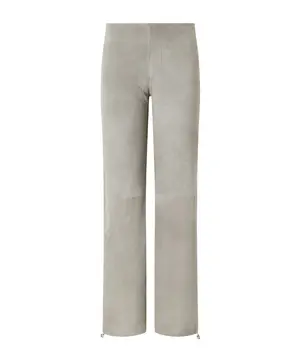 Still Here Suede Low-rise Straight-leg Pants
