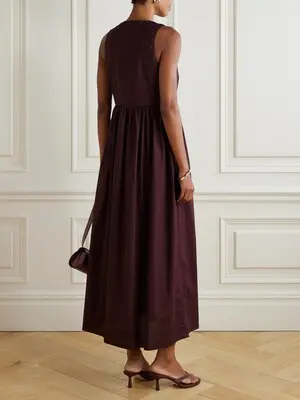 Matteau Gathered Organic Cotton-poplin Midi Dress