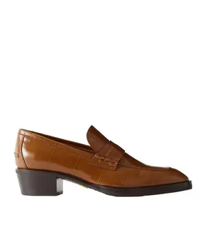 JIMMY CHOO Leather Loafers - Brown