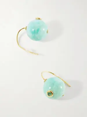 LIZZIE FORTUNATO Comet Beaded Amazonite Earrings