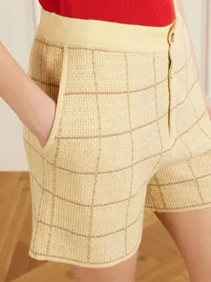 Guest In Residence Comfortable Checkered Shorts - Yellow