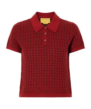 Guest In Residence Cropped Cashmere Polo Shirt