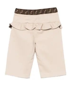 Fendi Ruffled-trim Logo-waistband Trousers