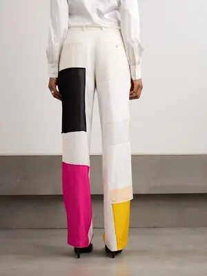 Helmut Lang Trimmed Stretch-satin Straight-leg Pants