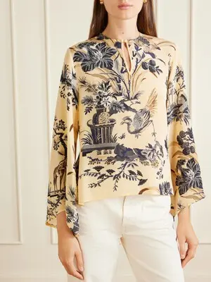 Etro Floral-printed Silk Crepe De Chine Blouse