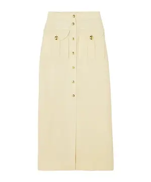 BLAZÉ MILANO Silk-blend Twill Midi Skirt
