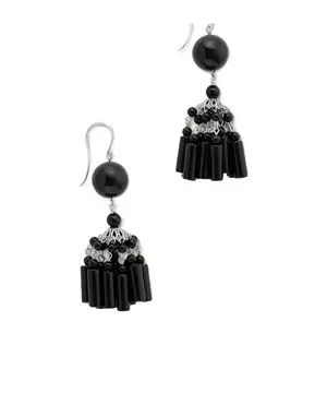 SOPHIE BUHAI Flamenco Silver Onyx Earrings - No