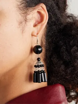 SOPHIE BUHAI Flamenco Silver Onyx Earrings