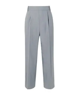 Vince Cropped Pleated Twill Straight-leg Pants