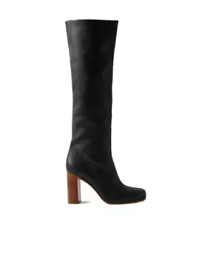 Khaite Textured-leather Knee Boots - Black