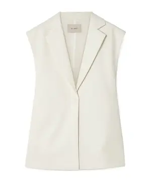 ST. AGNI Tie-side Wool-blend Twill Vest