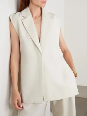 ST. AGNI Tie-side Wool-blend Twill Vest