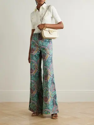 Etro Paisley-print High-rise Wide-leg Jeans