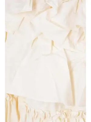 Simone Rocha Embroidered Asymmetric Ruffled Jersey Mini Skirt