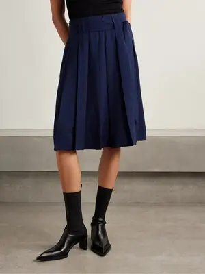 Proenza Schouler Belted Pleated Crepe Skirt