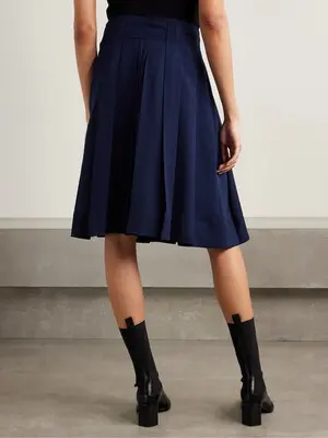Proenza Schouler Belted Pleated Crepe Skirt