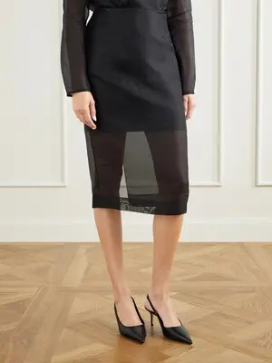 Carolina Herrera Silk-organza Midi Skirt