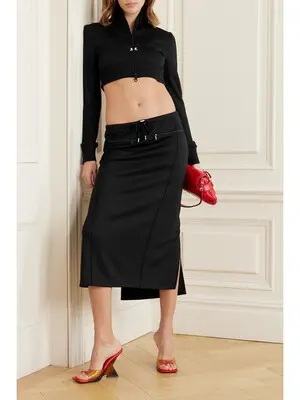 COURREGES Cropped Ribbed Jersey Jacket