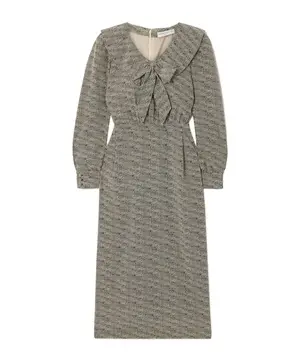Alessandra Rich Silk-chiffon Midi Dress - Black