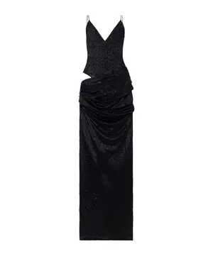 Alex Perry Draped Cut-out Leopard-print Lace Maxi Dress - No