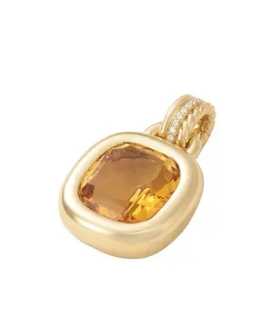 David Yurman 18-karat Gold, Citrine And Diamond Pendant - No