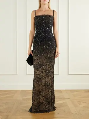 Elie Saab Sequins-embellished Lace Tulle Gown