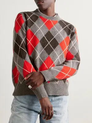 Daughter Argyle Checked Wool Sweater