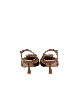 Roberto Festa Ingrid Embellished Slingback Pumps - Brown
