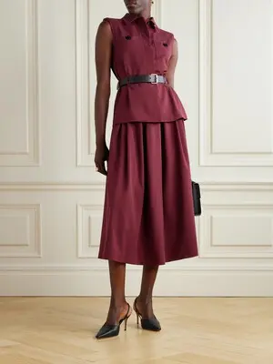 SELF-PORTRAIT Twill Belted Dress