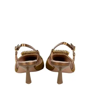 Roberto Festa Ingrid Embellished Slingback Pumps - Kaki