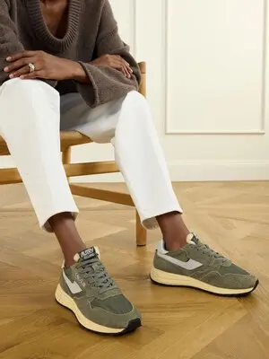 AUTRY Reelwind Low Leather And Suede-trimmed Mesh And Shell Sneakers - No