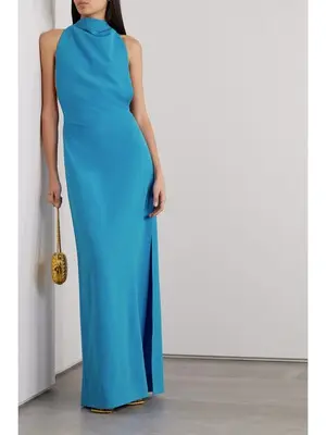 Proenza Schouler Open-back Draped Crepe Maxi Dress