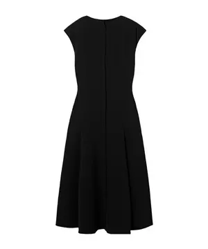 Proenza Schouler Georgia Button-detailed Pleated Crepe Midi Dress - Black