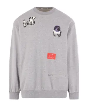 Undercover Graphic Printed Fleece Sweatshirt - Grey