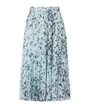 Proenza Schouler Cecily Pleated Printed Crepon Midi Skirt