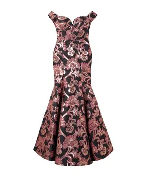 Etro Bardot Off-the-shoulder Metallic Brocade Gown - No