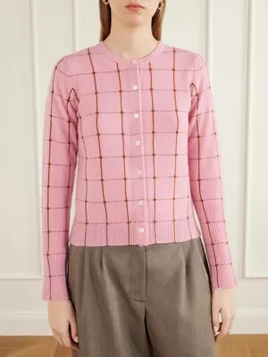 Guest In Residence Jane Checker Cashmere Cardigan